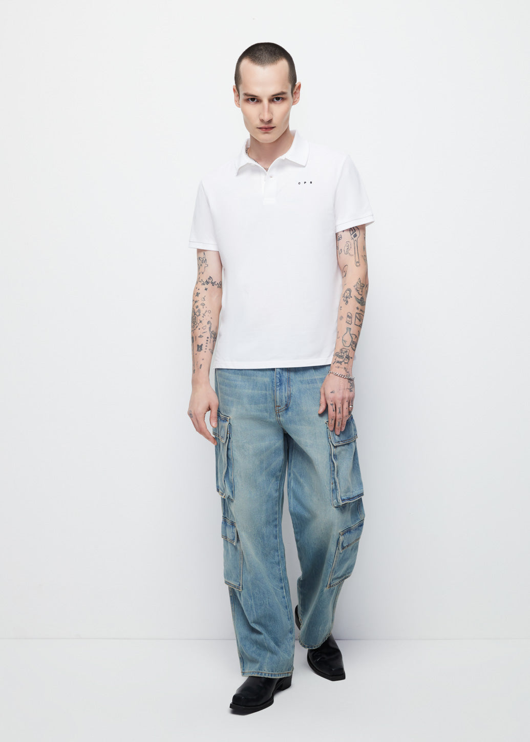 LOOSE FIT CARGO JEANS WITH BODYSLAM – C P S Official Store