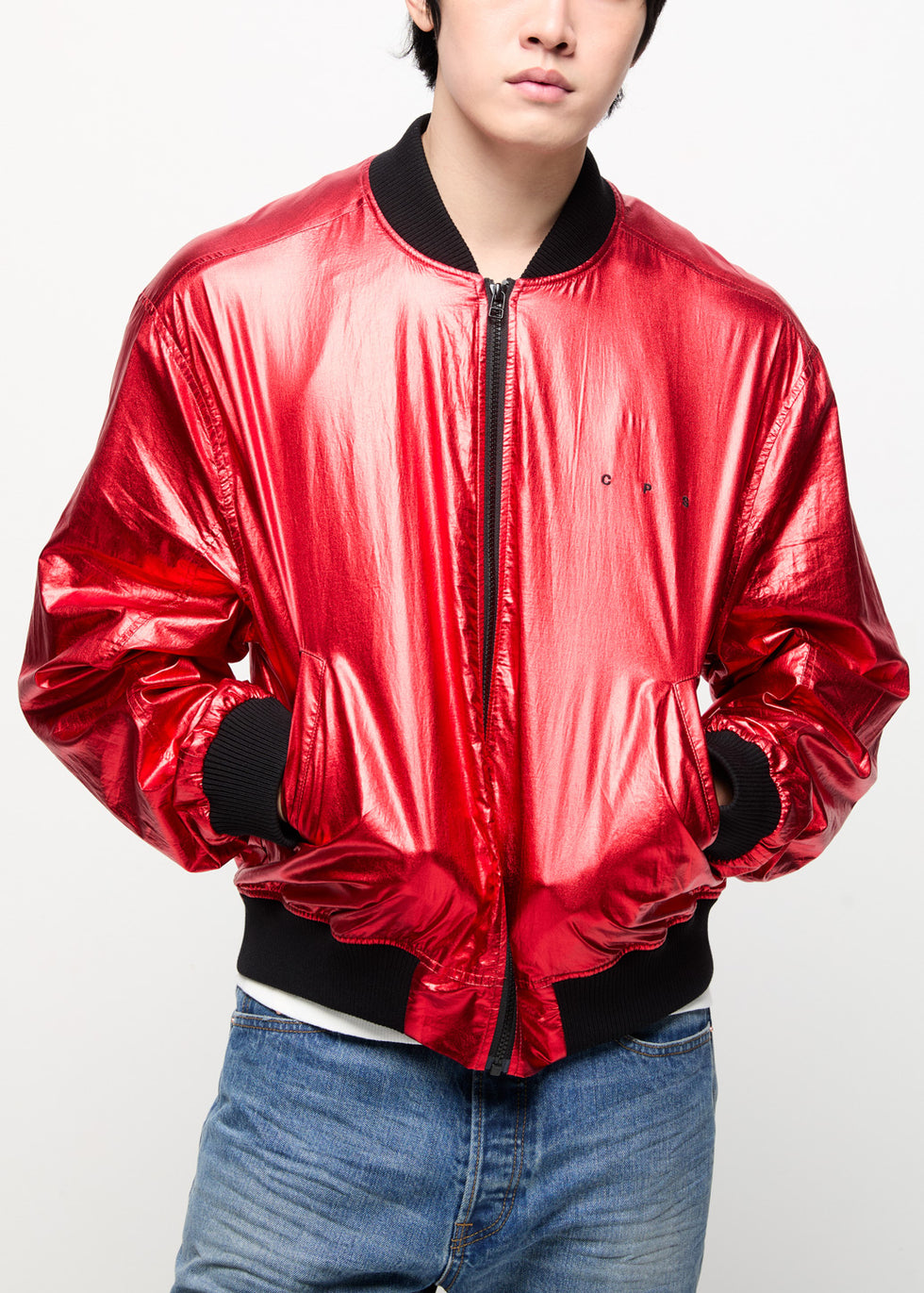 METALLIC RED BOMBER JACKET – C P S Official Store