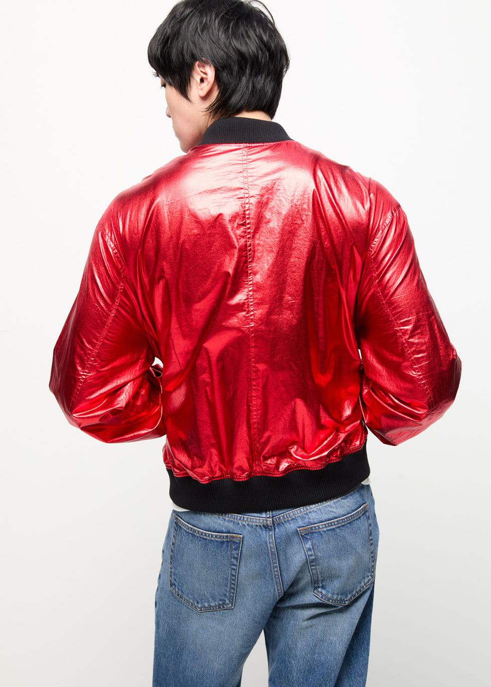 METALLIC RED BOMBER JACKET – C P S Official Store